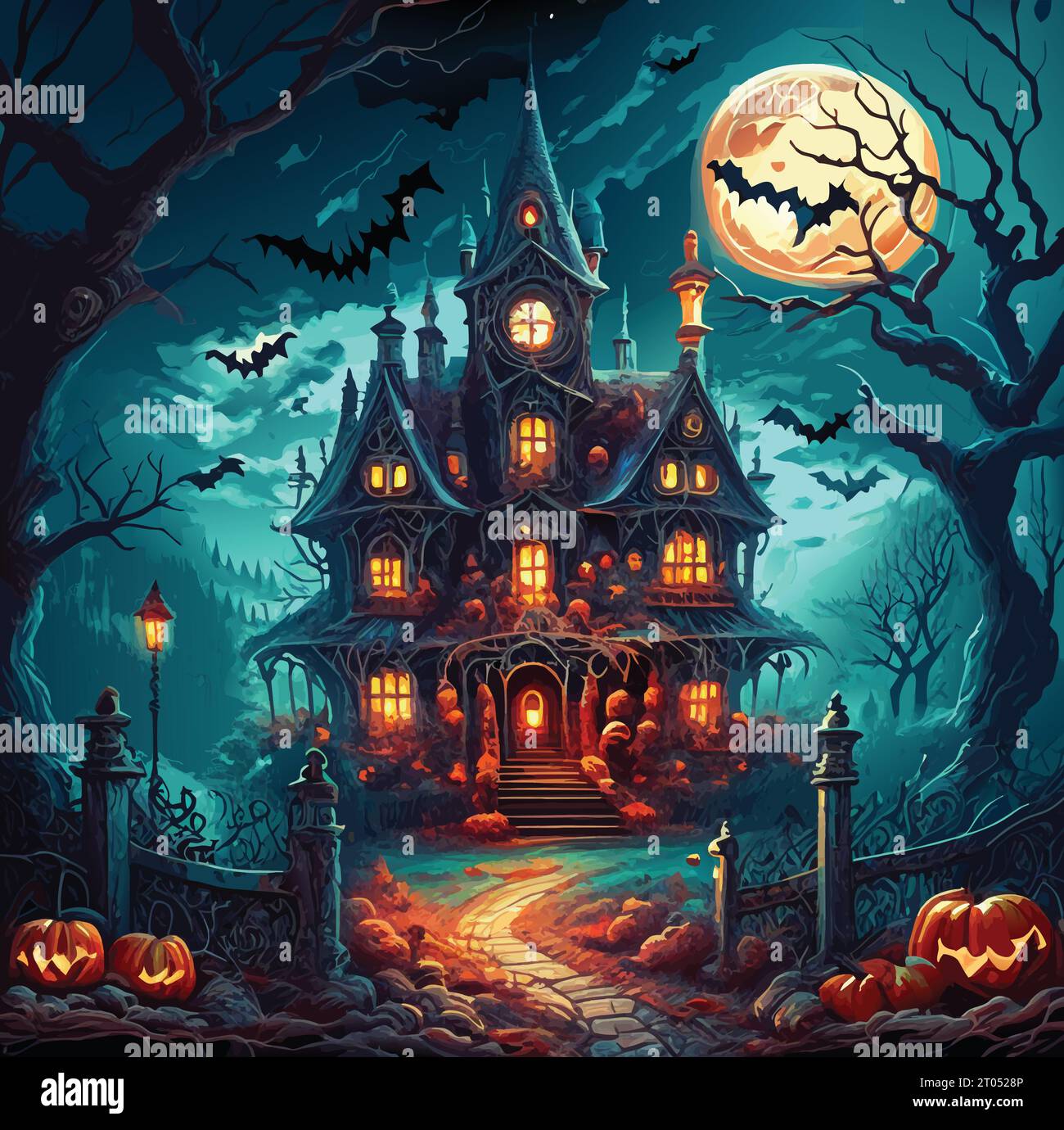 Scary halloween themed background Stock Vector Images - Alamy