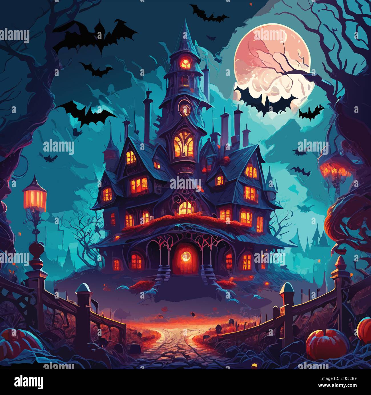 Scary halloween themed background Stock Vector Images - Alamy