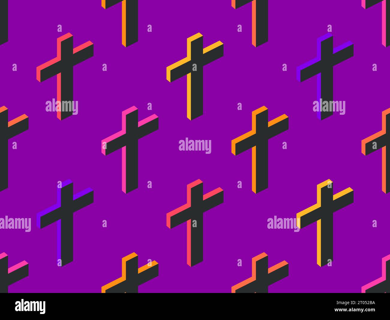 Seamless pattern with 3D Christian crosses. Halloween background with ...