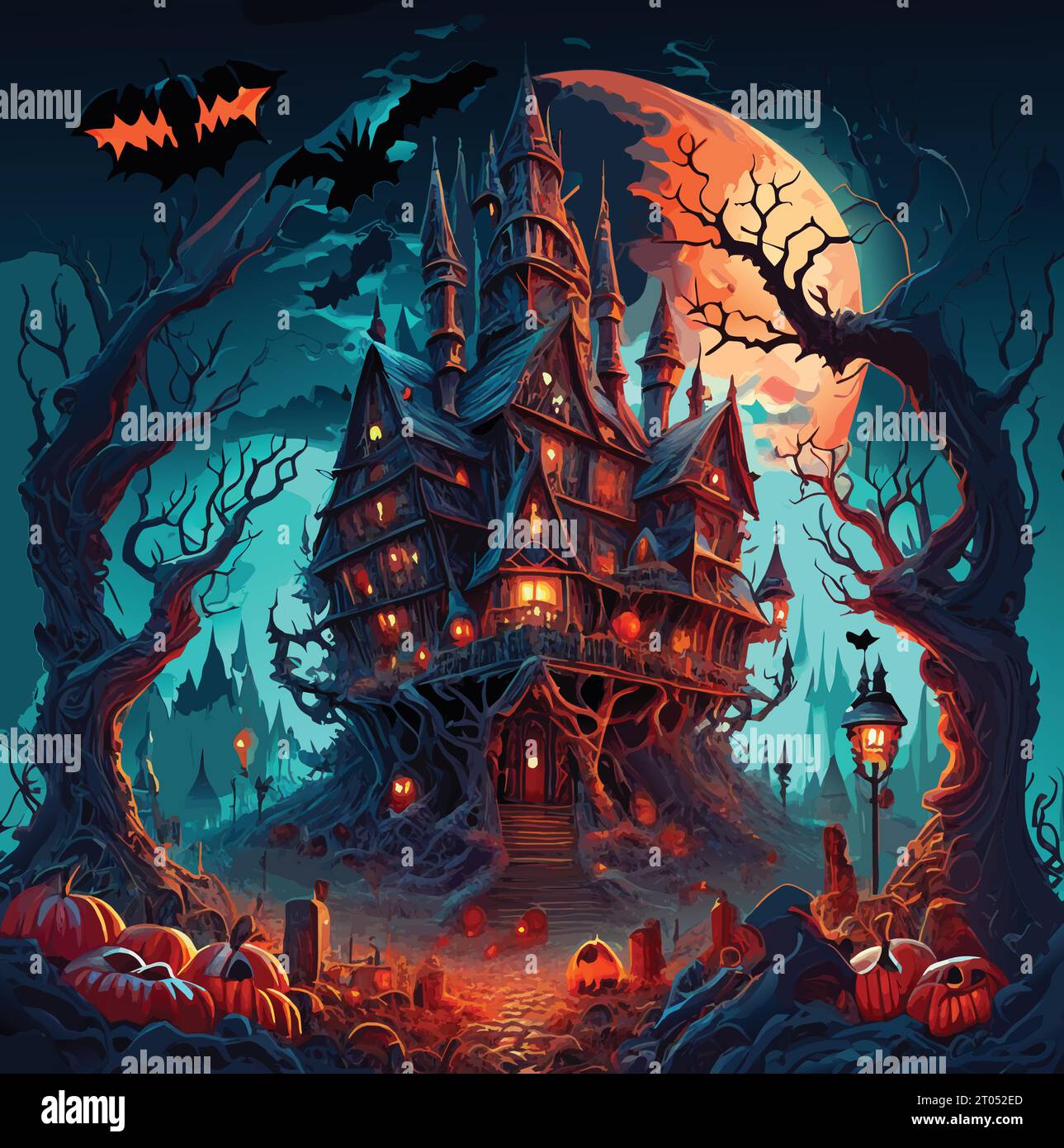 Scary halloween themed background Stock Vector Images - Alamy