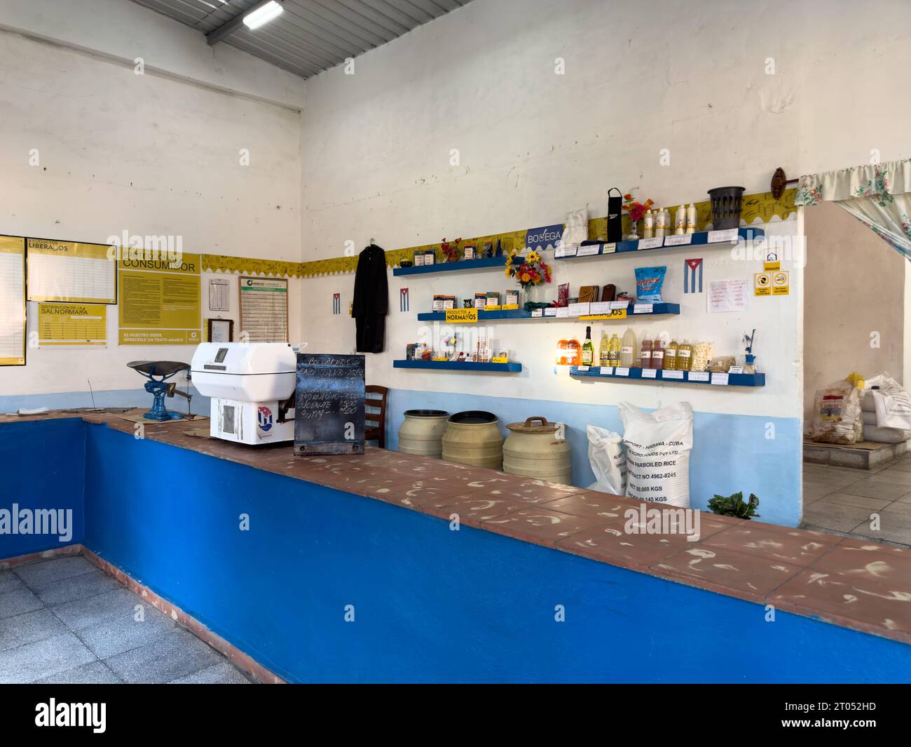 Ration book store architecture building, Cuba Stock Photo - Alamy