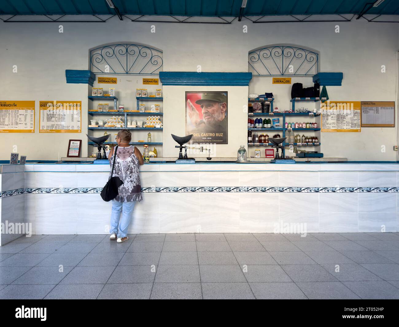 Ration book store architecture building, Cuba Stock Photo - Alamy