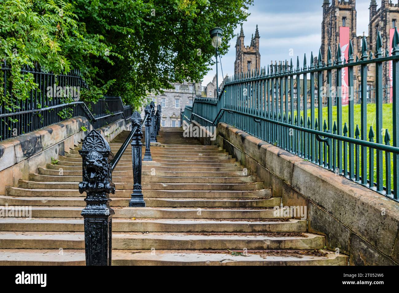 Playfair Steps at The Mound leading up to Assembly, with ornate old ...