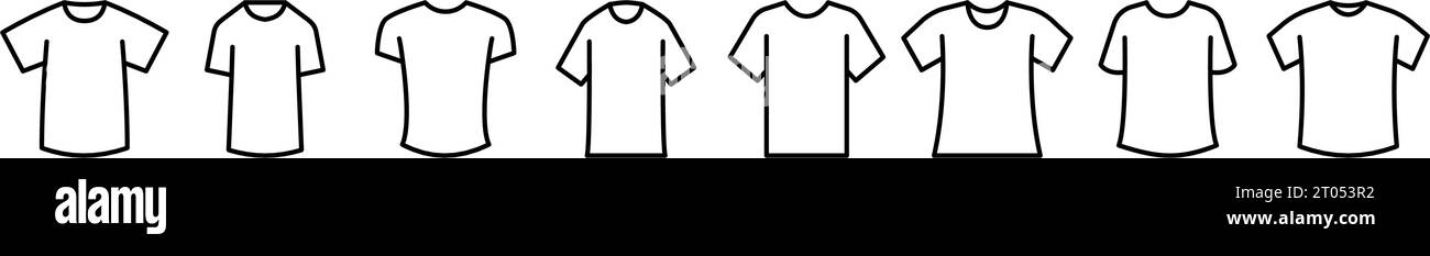 Set of the T-Shirt line shapes, thin line design vector illustration ...