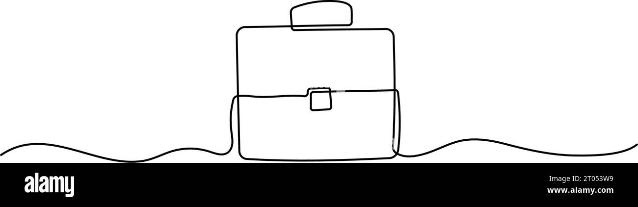 Briefcase shape drawing by a continuous line, thin line design vector ...