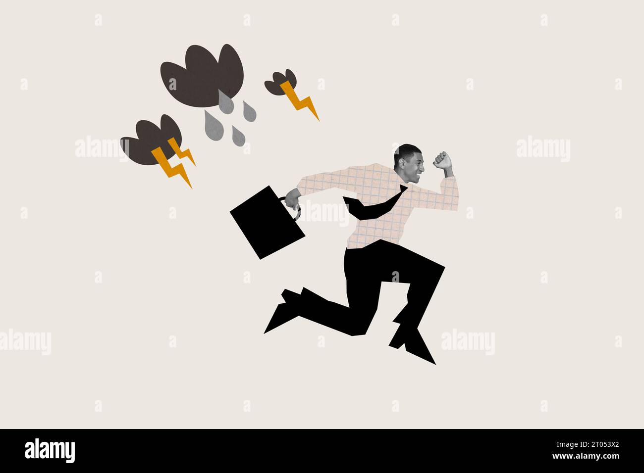 Exclusive sketch collage image of hurrying guy running avoiding getting ...