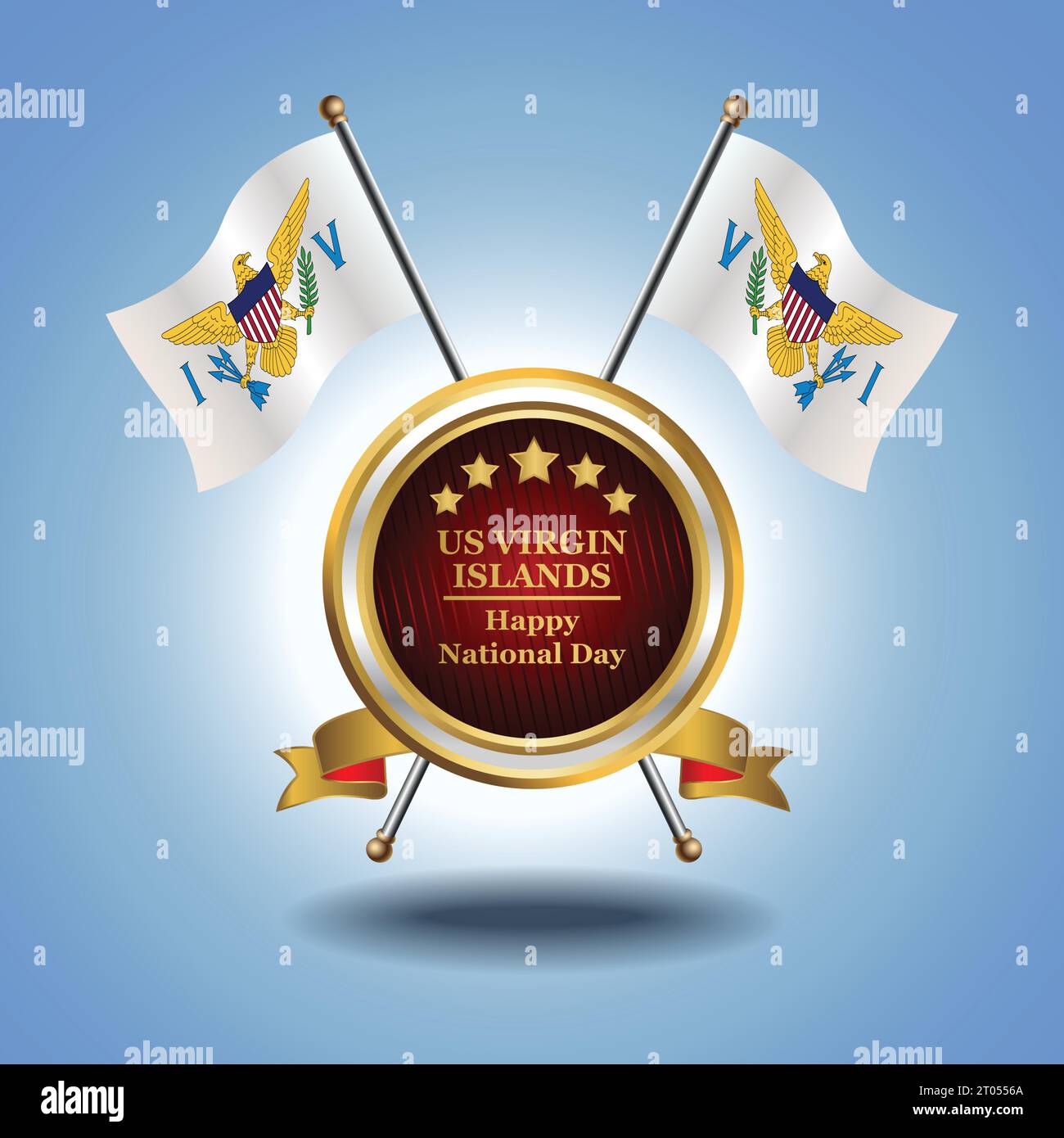 Small National flag of Us Virgin Islands on Circle With garadasi blue ...