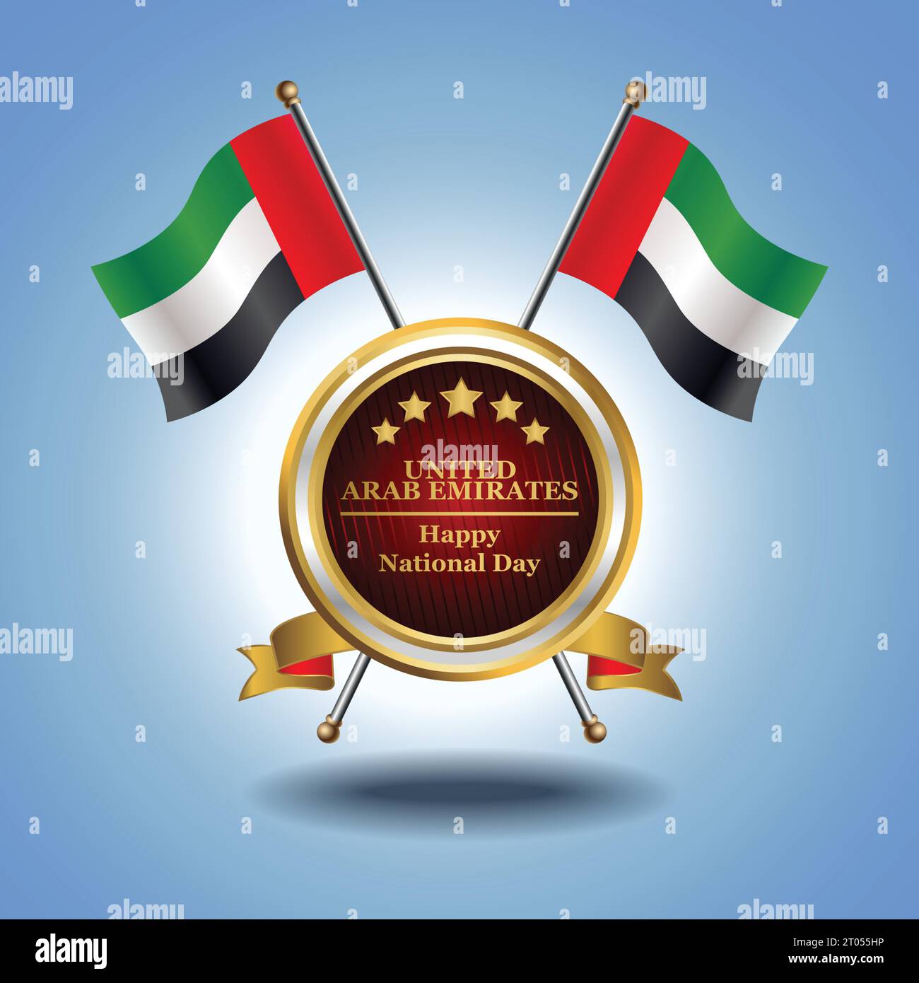 Small National Flag Of United Arab Emirates On Circle With Garadasi