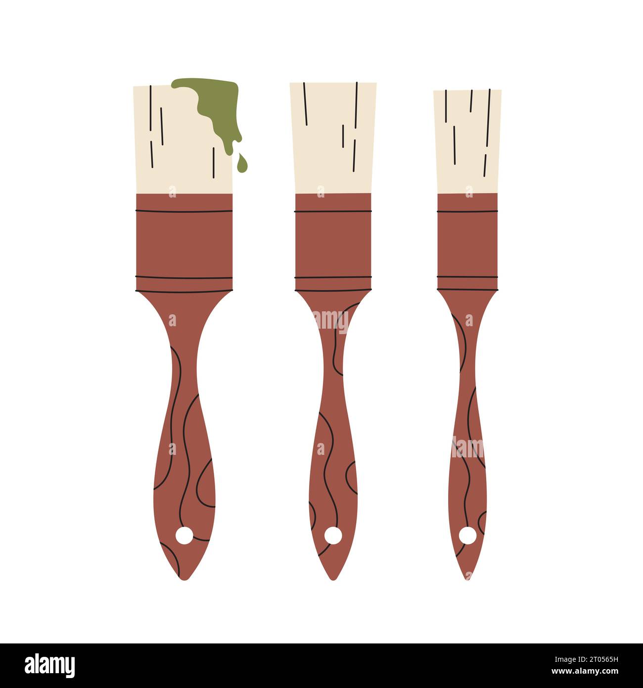 Set brown paint pen Cut Out Stock Images & Pictures - Alamy