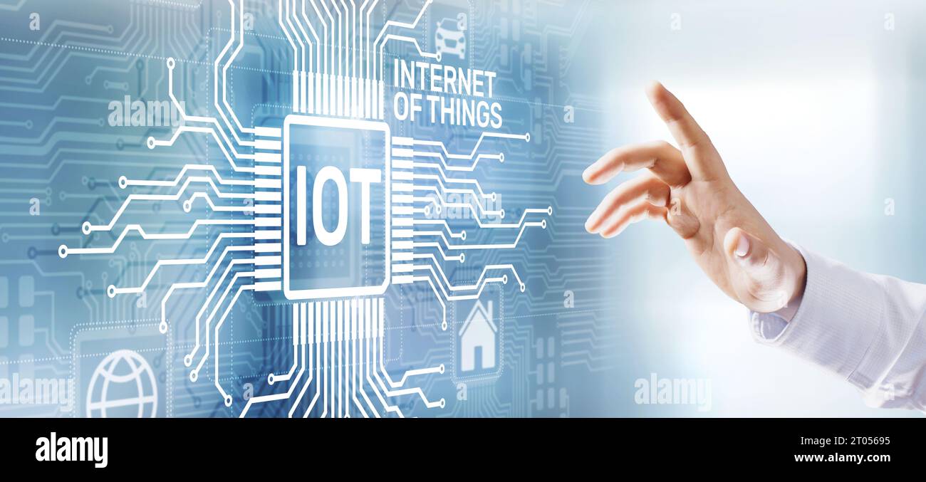 IOT Internet of things Digital transformation Modern Technology concept on virtual screen Stock ...