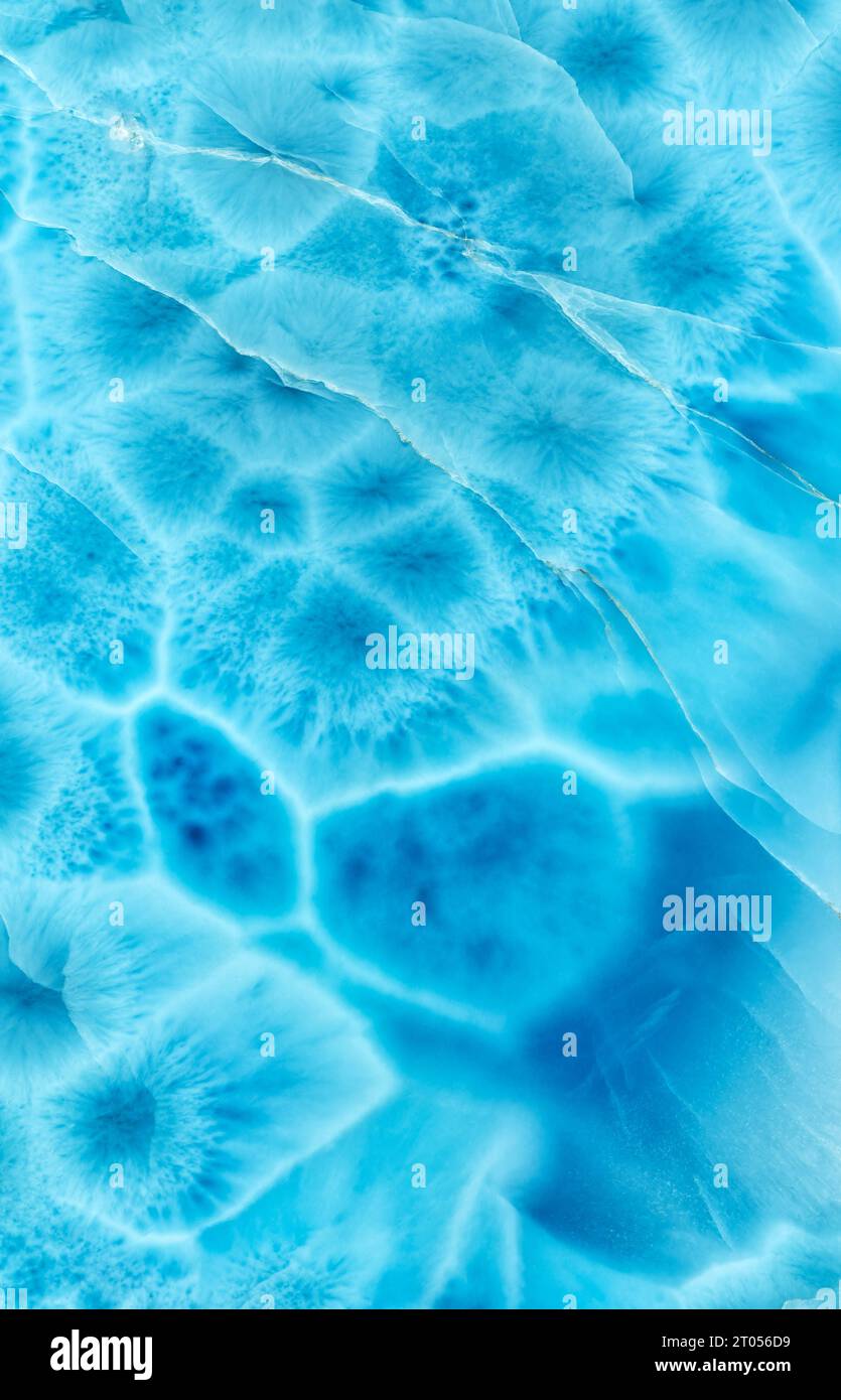 Light blue mineral texture, abstract waves, ripples and cracks natural ...