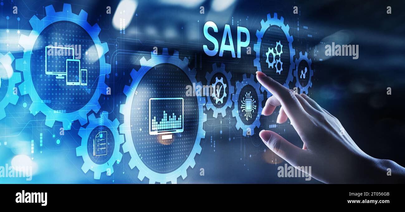 SAP software business process automation. ERP enterprise resource ...