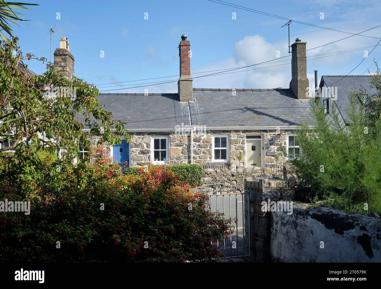 Old cottages, now used as holiday lets, in the coastal community of ...