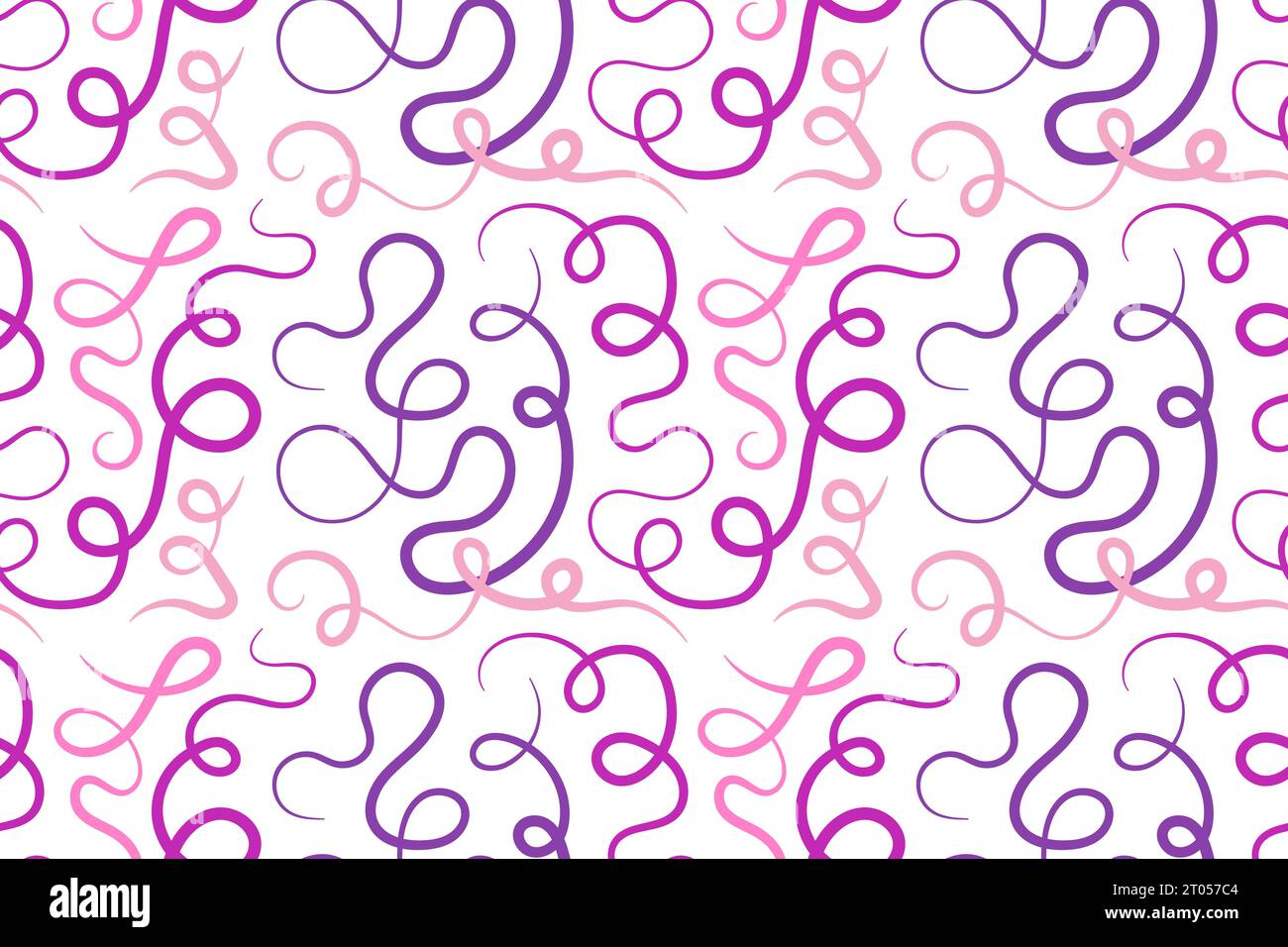 Naive cute squiggle seamless pattern. Creative abstract doodle style ...