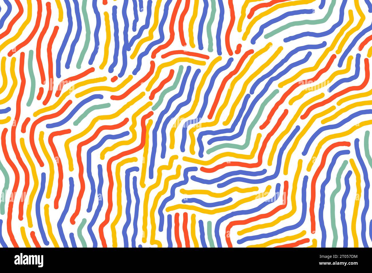 Naive cute squiggle seamless pattern. Creative abstract doodle style ...
