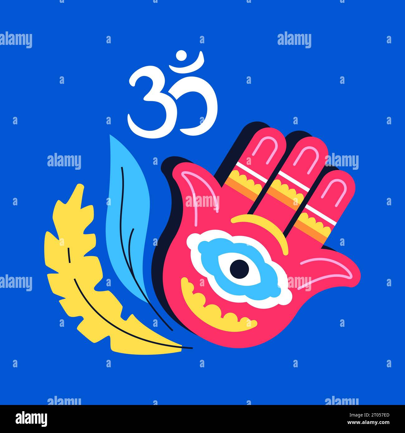 Hamsa hand shaped Amulet - modern colored vector illustration Stock ...