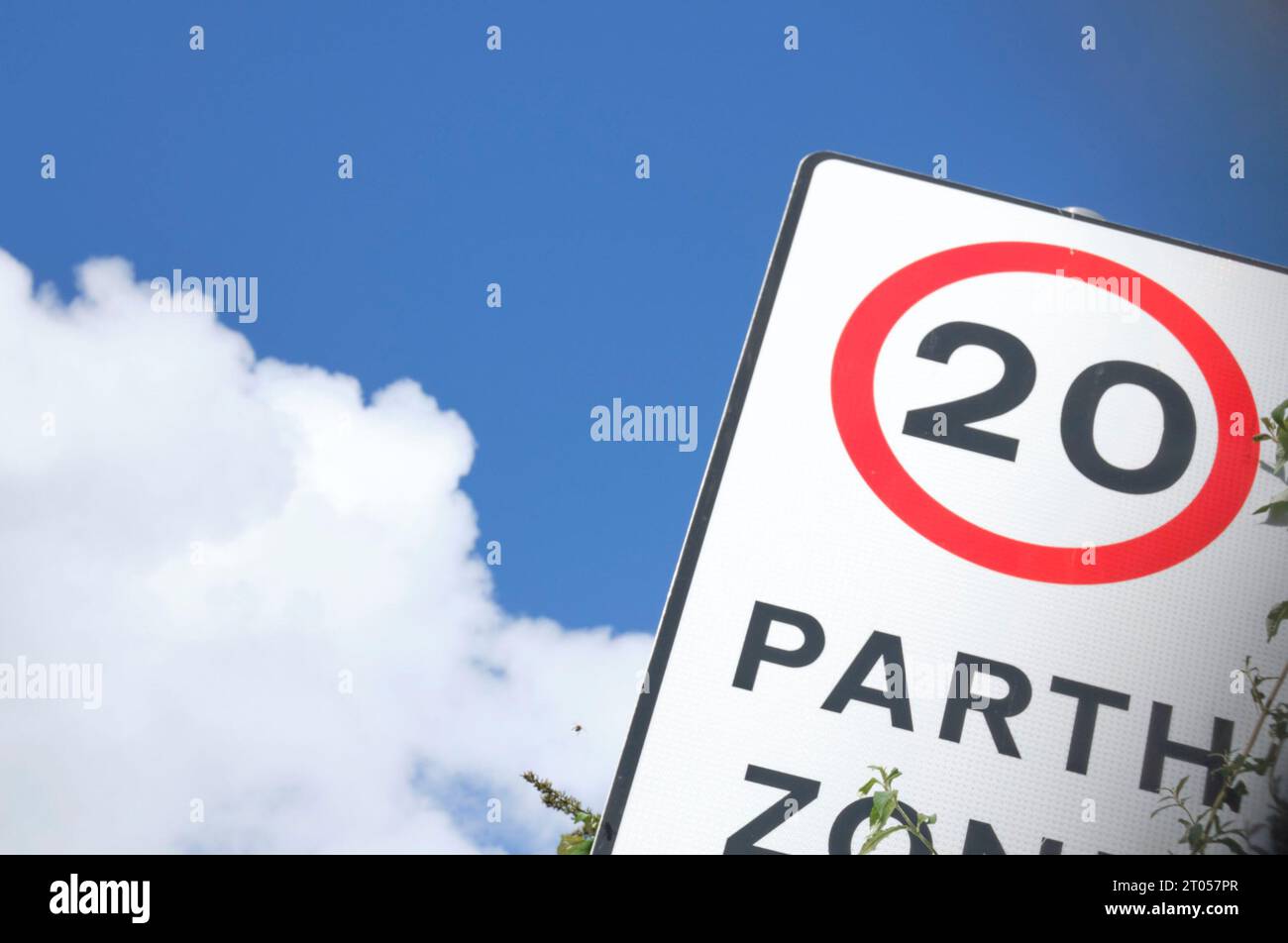 20mph speed limit signs, Abersoch, Llyn Peninsula, North Wales, UK ...