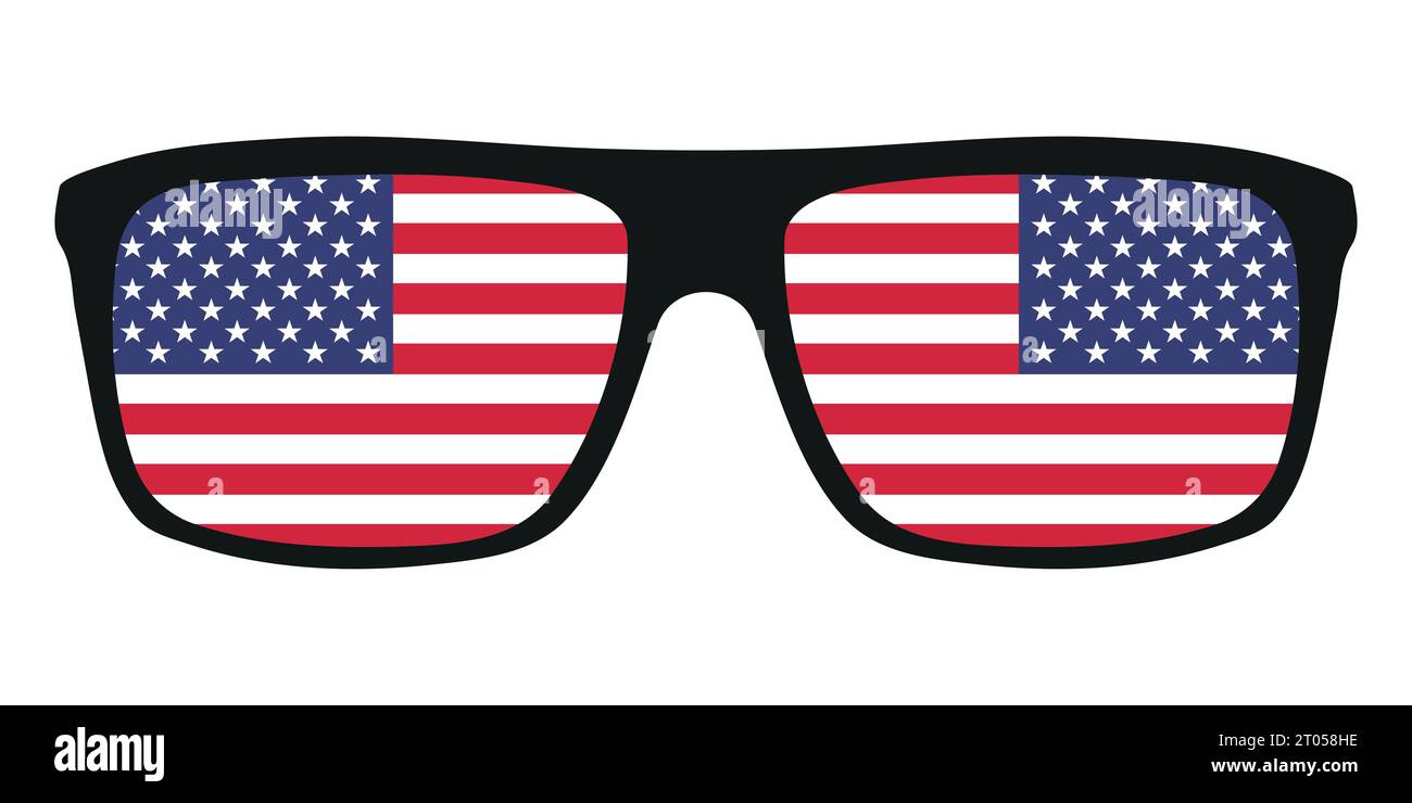 Patriotic sunglasses with american flag Stock Vector Image & Art - Alamy