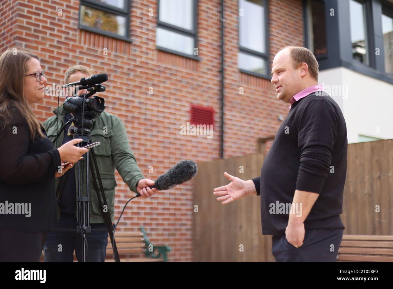 Jamie Stephenson, Chairman of Madeley Parish Council, speaking about ...