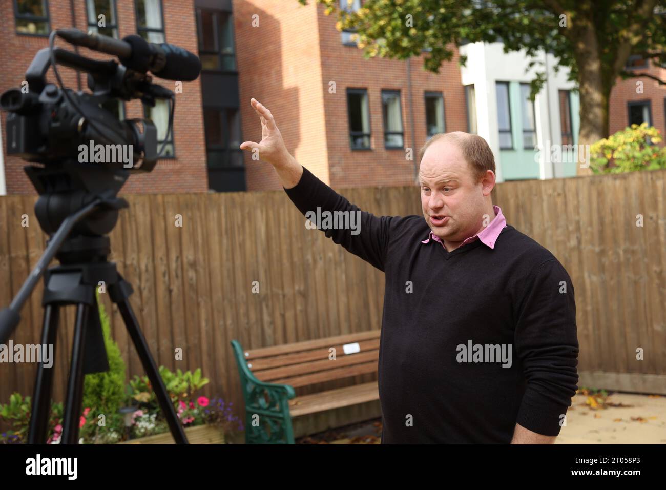 Jamie Stephenson, Chairman of Madeley Parish Council, speaking about ...