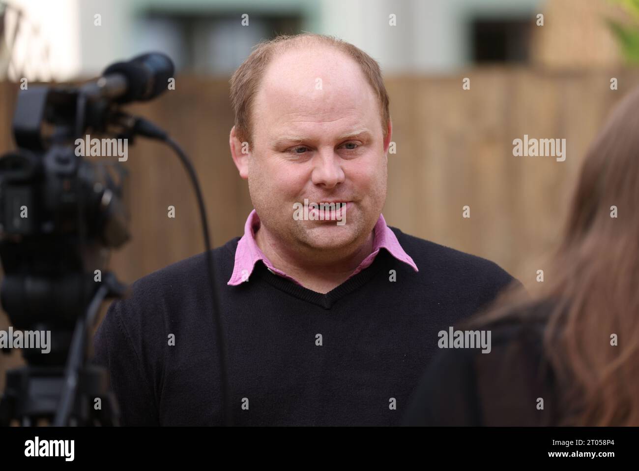 Jamie Stephenson, Chairman of Madeley Parish Council, speaking about ...