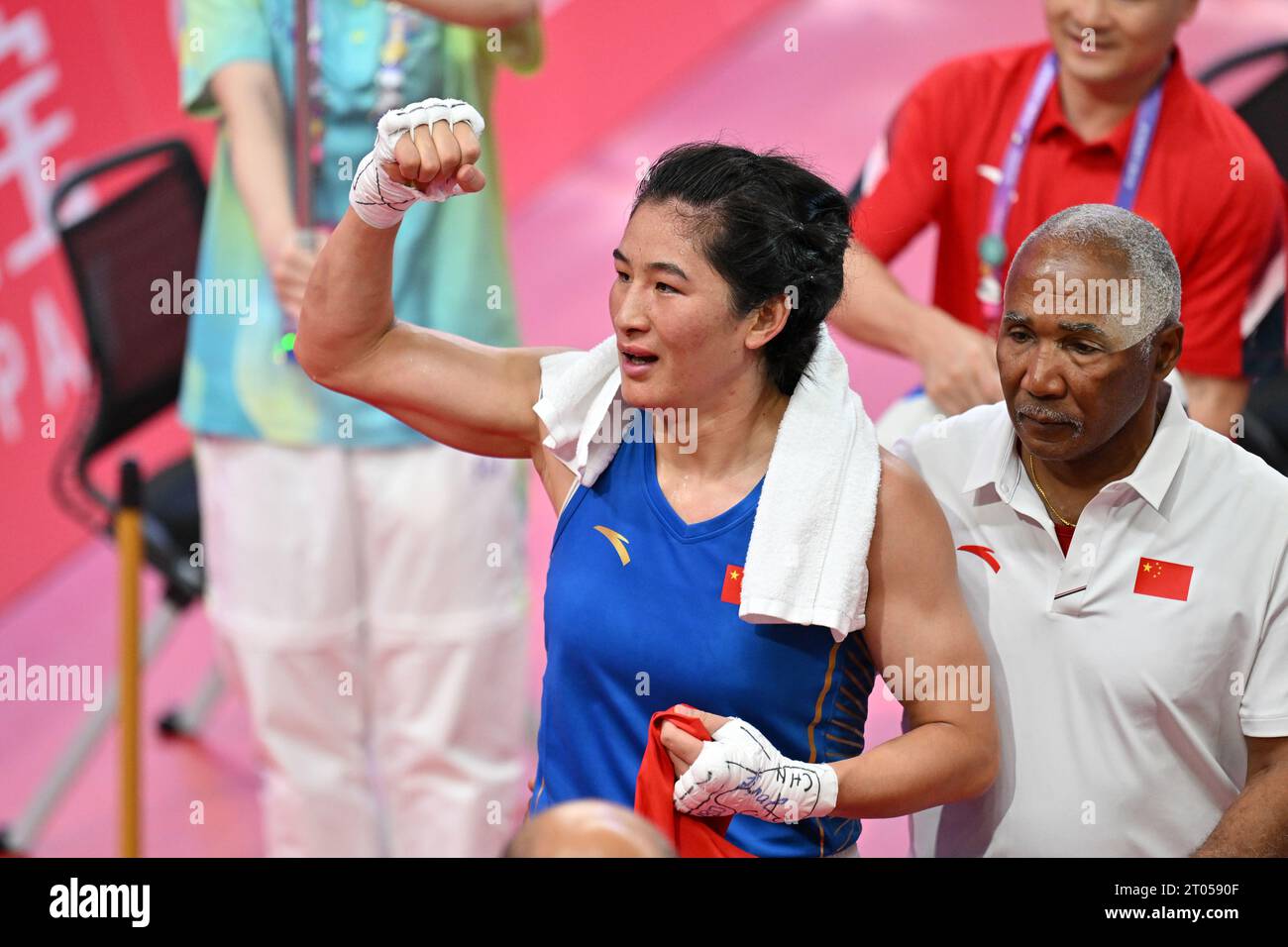 Hangzhou, China's Zhejiang Province. 4th Oct, 2023. Li Qian of China ...