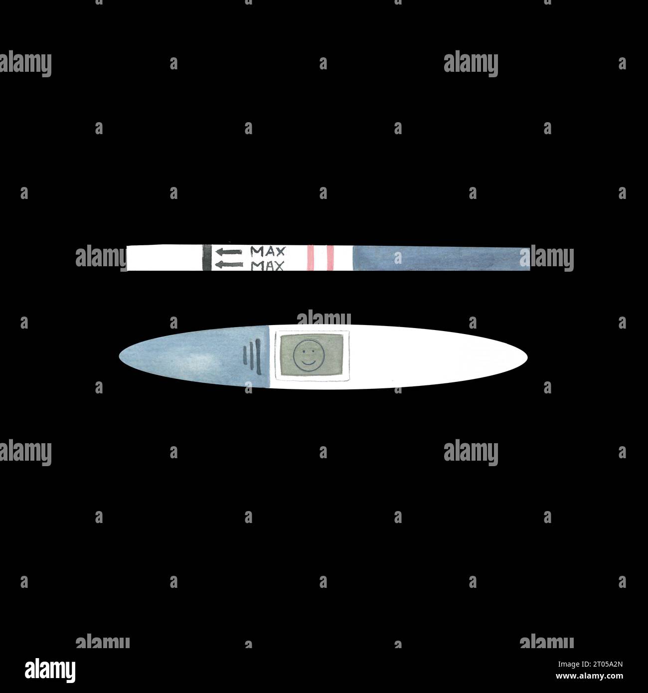 isolated pregnancy test illustration, positive pregnancy test hand ...