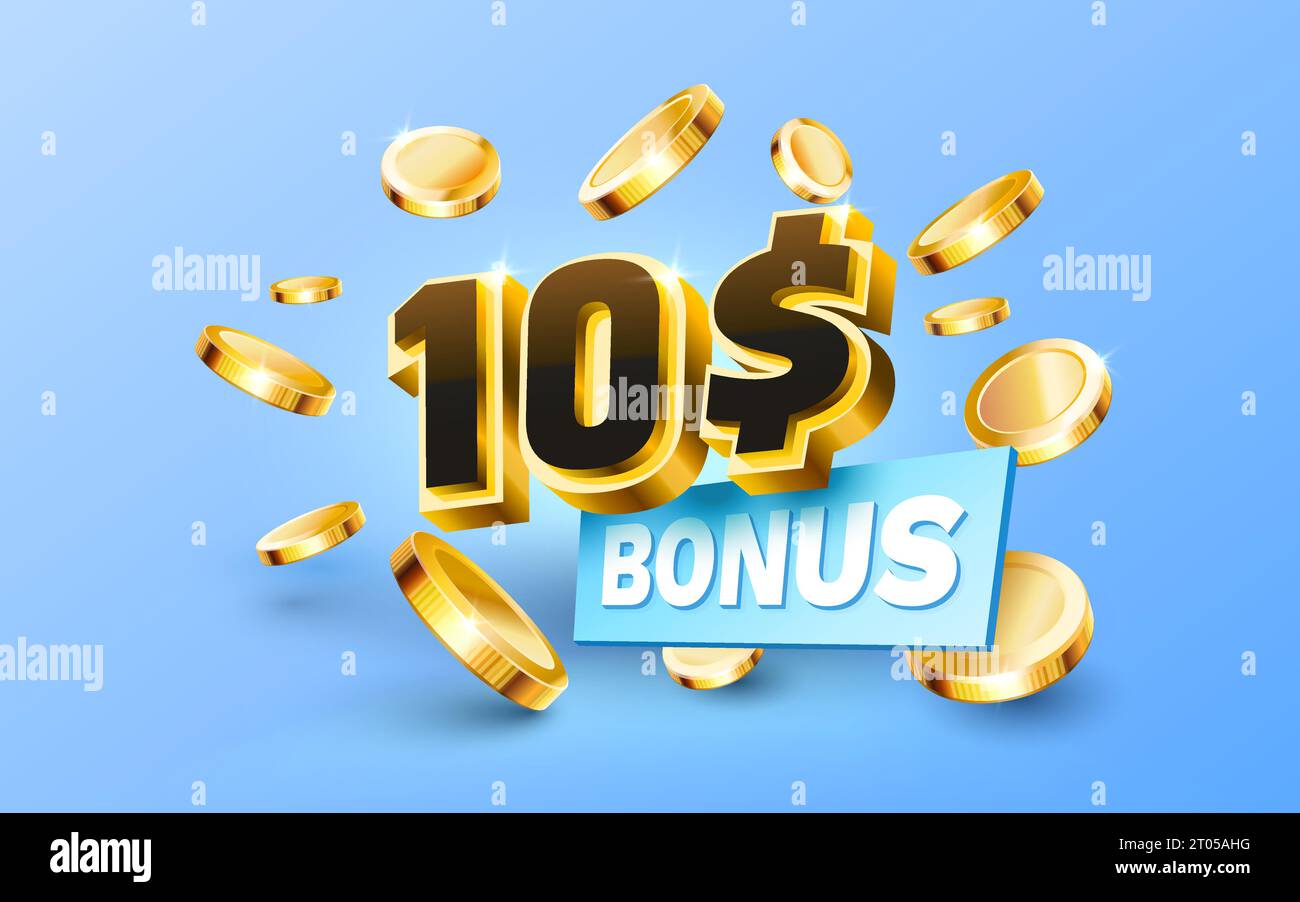 Bonus 10 coupon special voucher, Check banner special offer. Vector ...