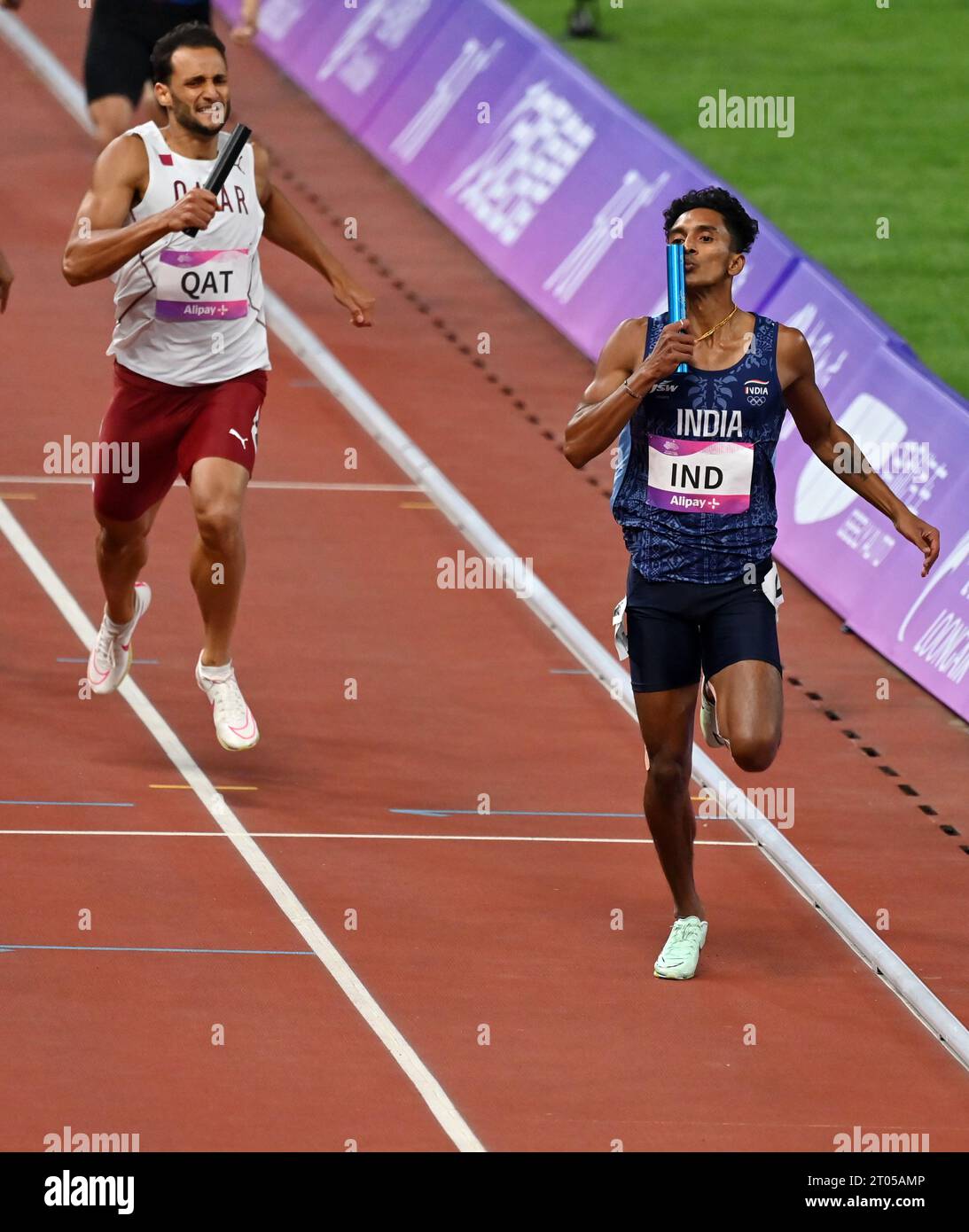 Hangzhou, China's Zhejiang Province. 4th Oct, 2023. Rajesh Ramesh (R ...
