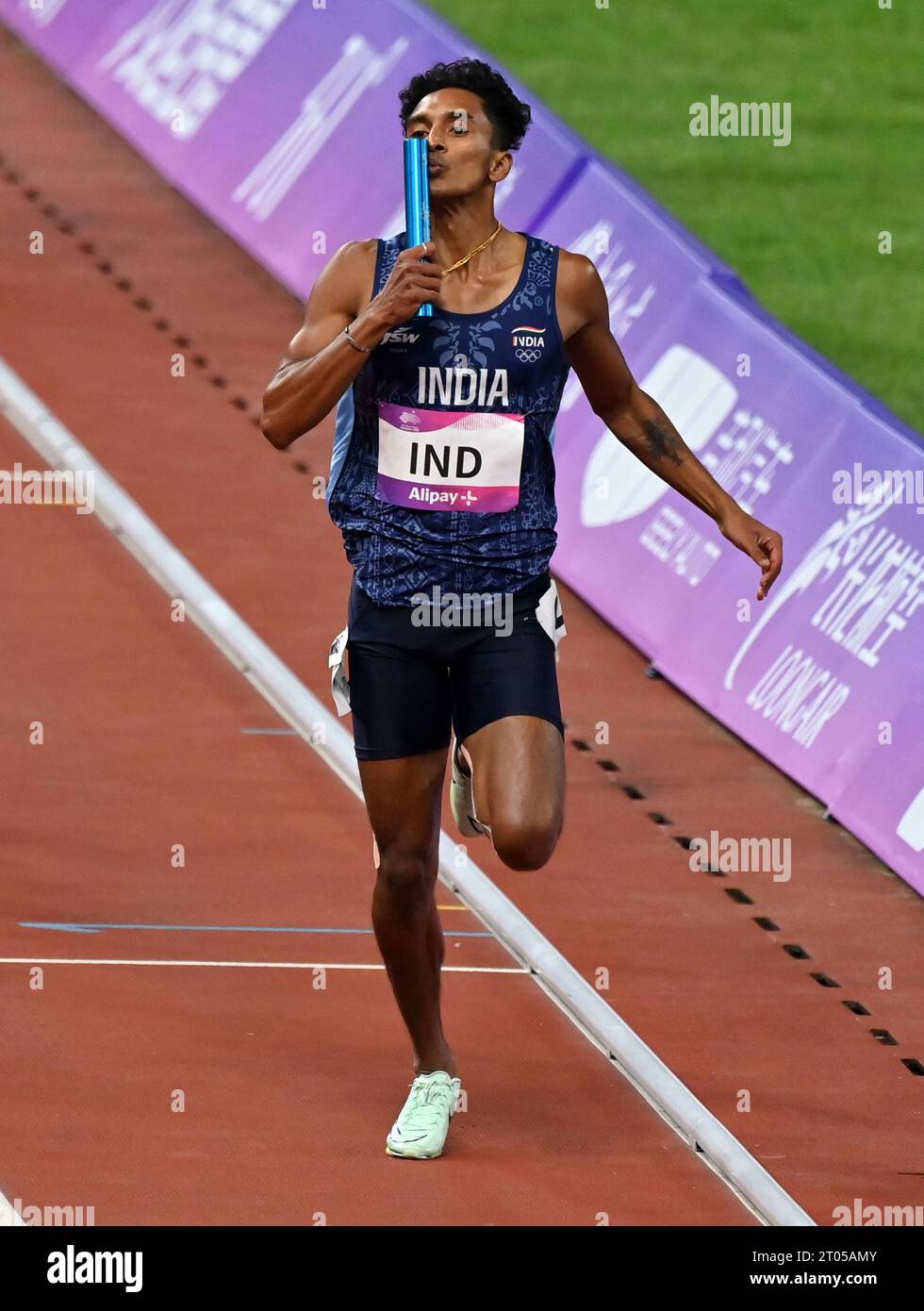Hangzhou, China's Zhejiang Province. 4th Oct, 2023. Rajesh Ramesh of ...