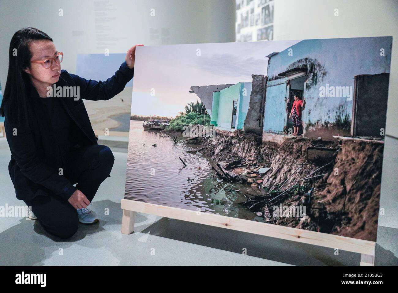 London, UK. 04th Oct, 2023. Artist Sim Chi Yin with several works in ...