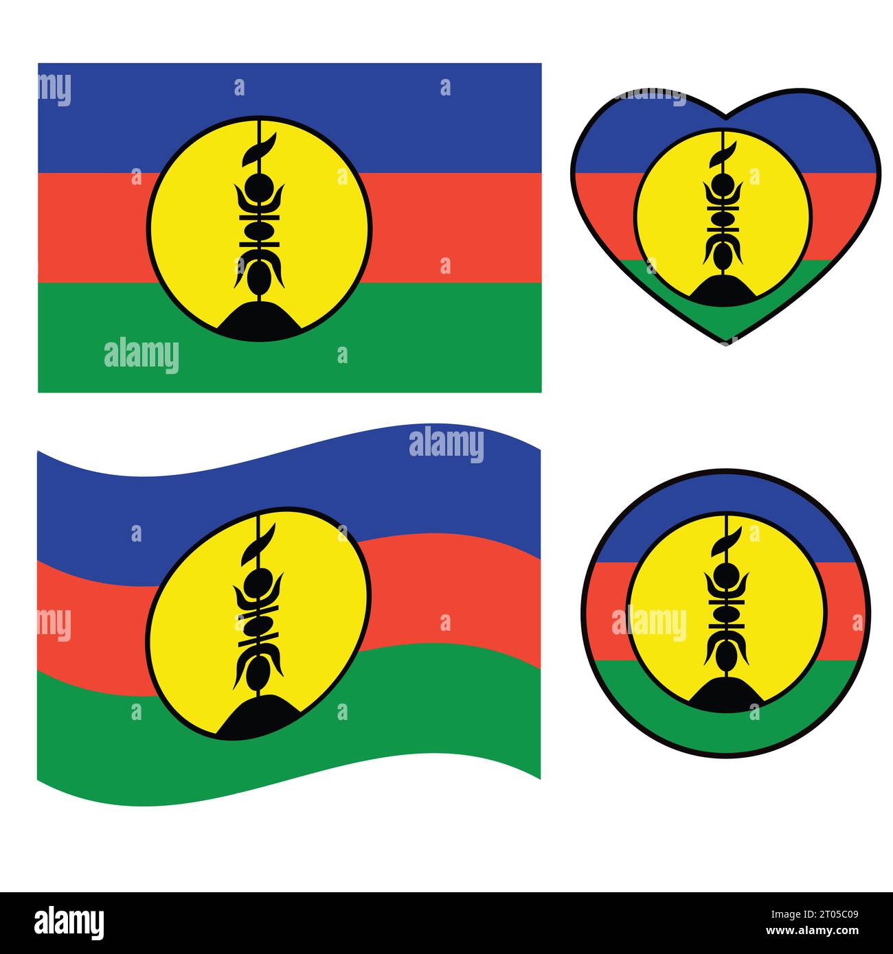 New Caledonia flag icon. Waving flag of New Caledonia. Heart New ...
