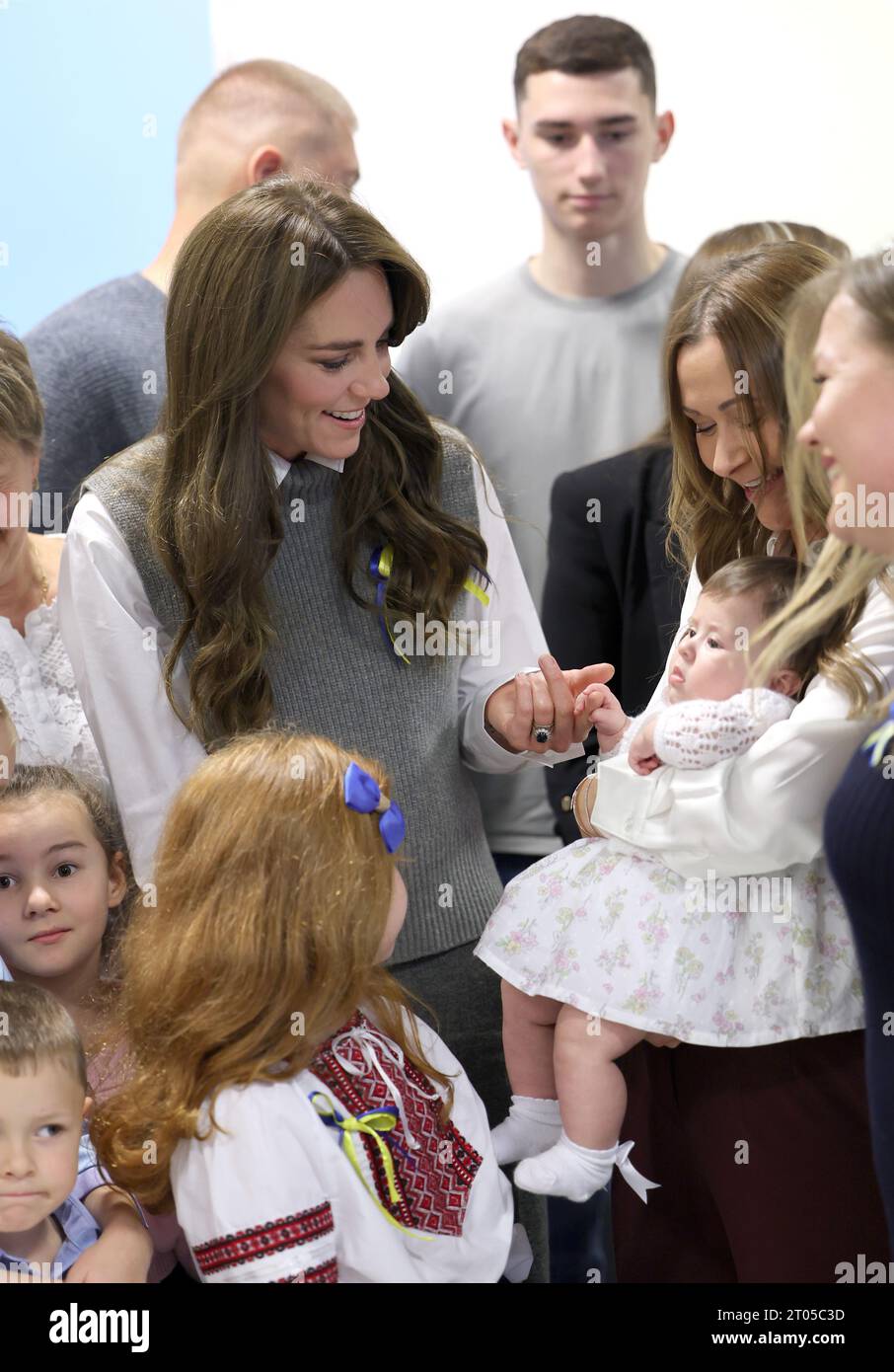 The Princess of Wales with a baby during a visit to the Vsi Razom ...