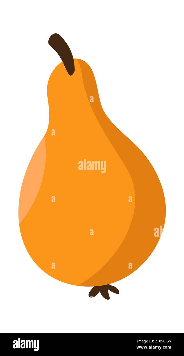 Simple Pear in flat style. Vector illustration. Single isolated object ...