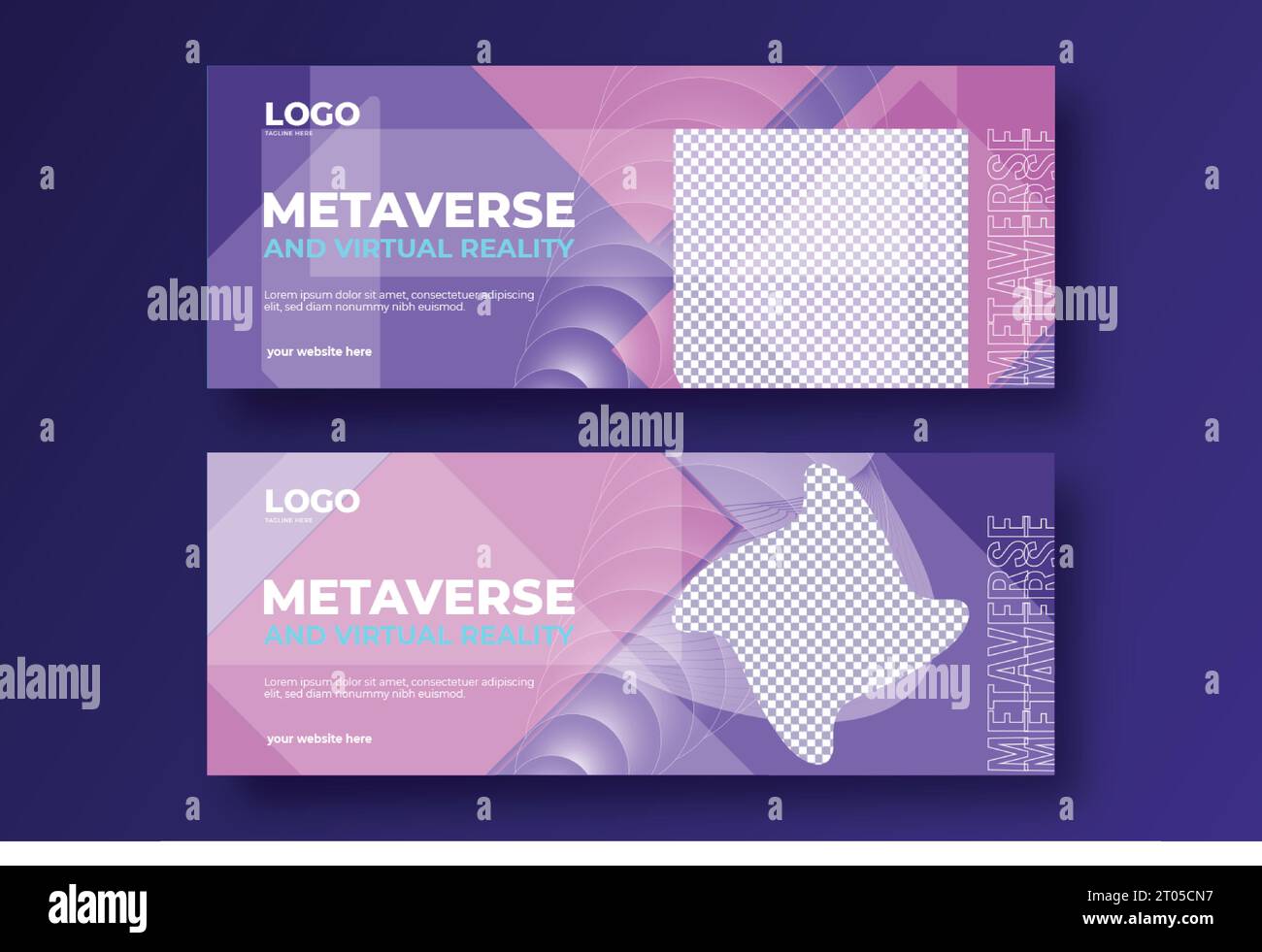 horizontal vertical abstract and light effect with gradient metaverse concept twitch banner ...