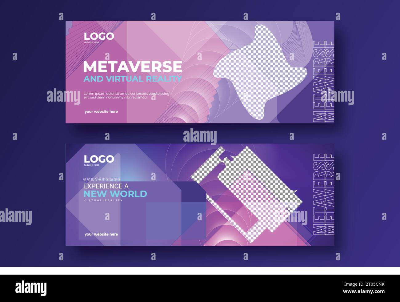 horizontal vertical abstract and neon light effect with gradient metaverse live conference ...
