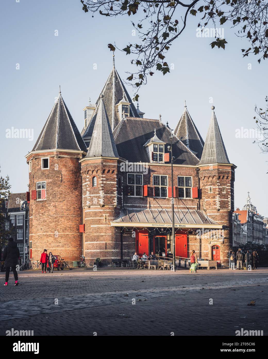 The Waag in Nieumarkt on an autumn day in Amsterdam, Netherlands Stock ...