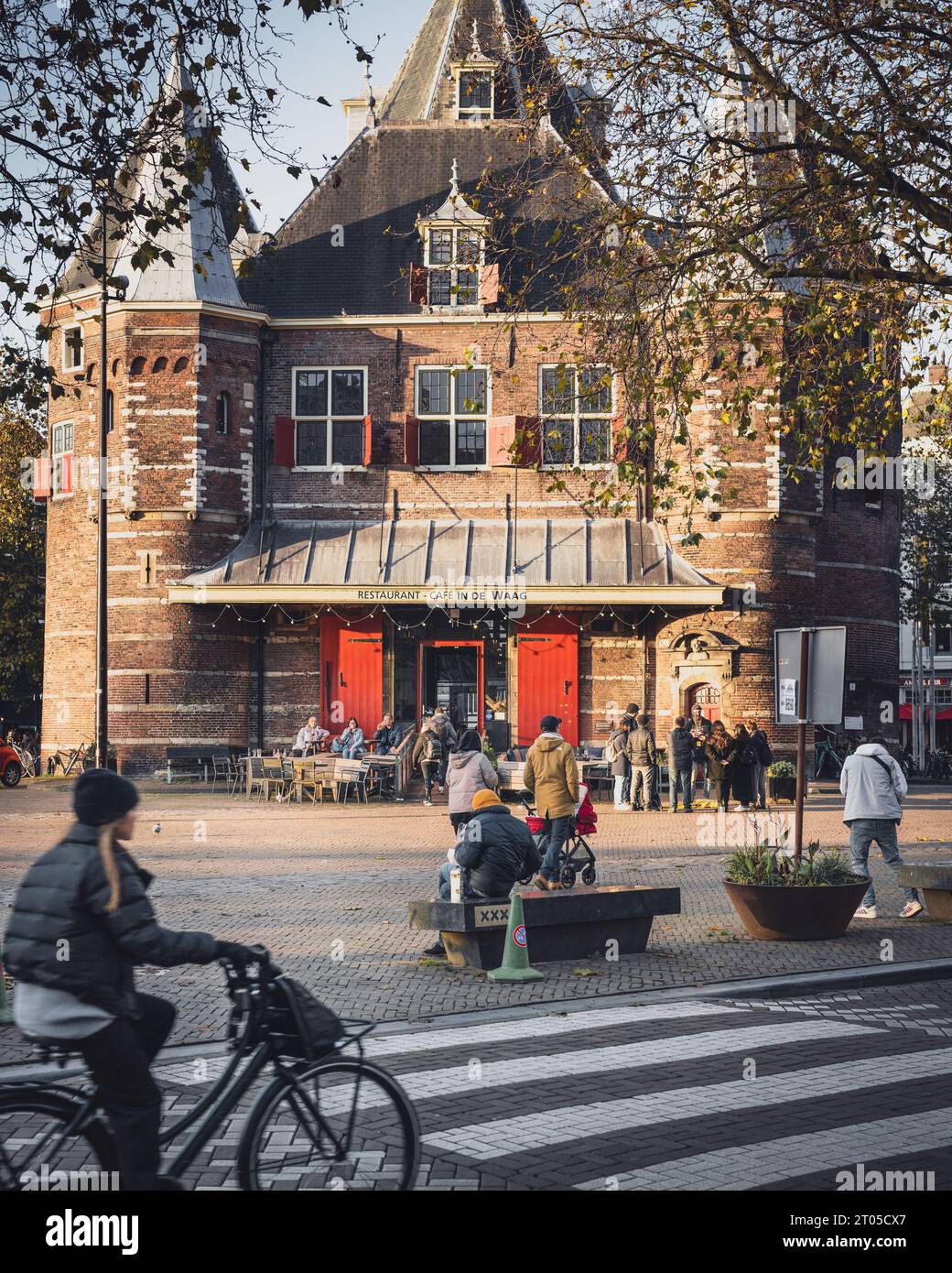 The Waag in Nieumarkt on an autumn day in Amsterdam, Netherlands Stock ...