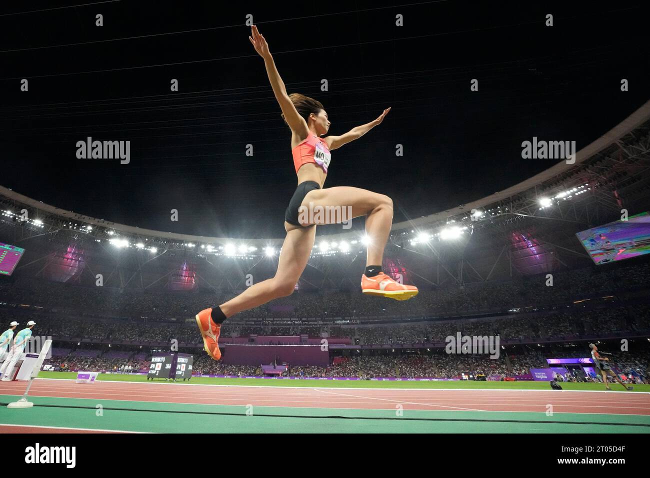 Japan's Mariko Morimoto competes during the women's triple jump final ...