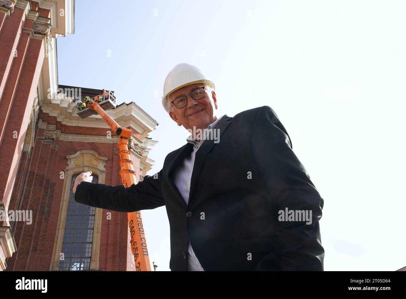 04 October 2023, Hamburg: Head pastor Alexander Röder stands in front ...