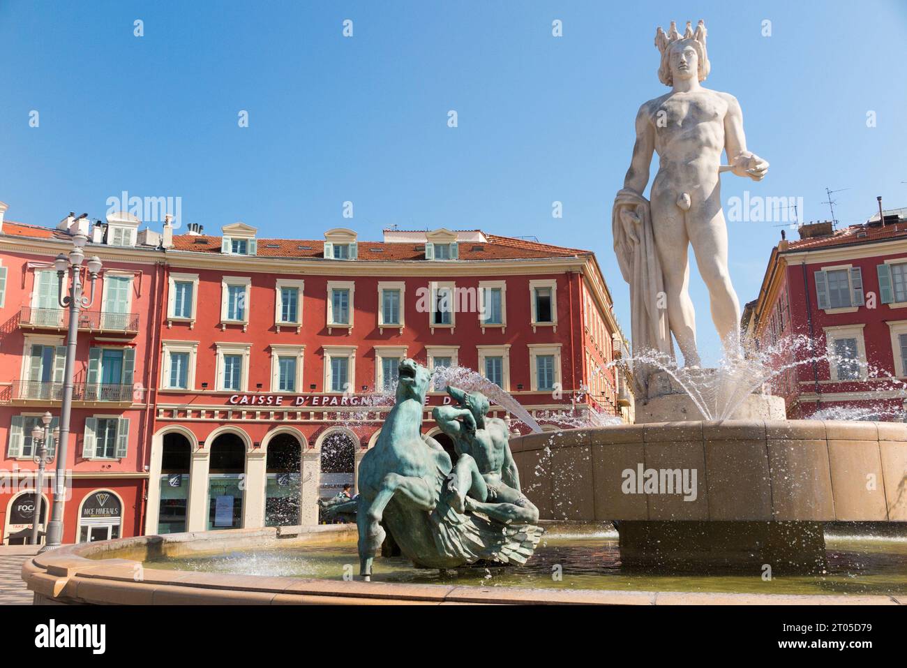 Massena Square / Place Massena with Statue of Apollo (Fr: 'Apollon') in ...
