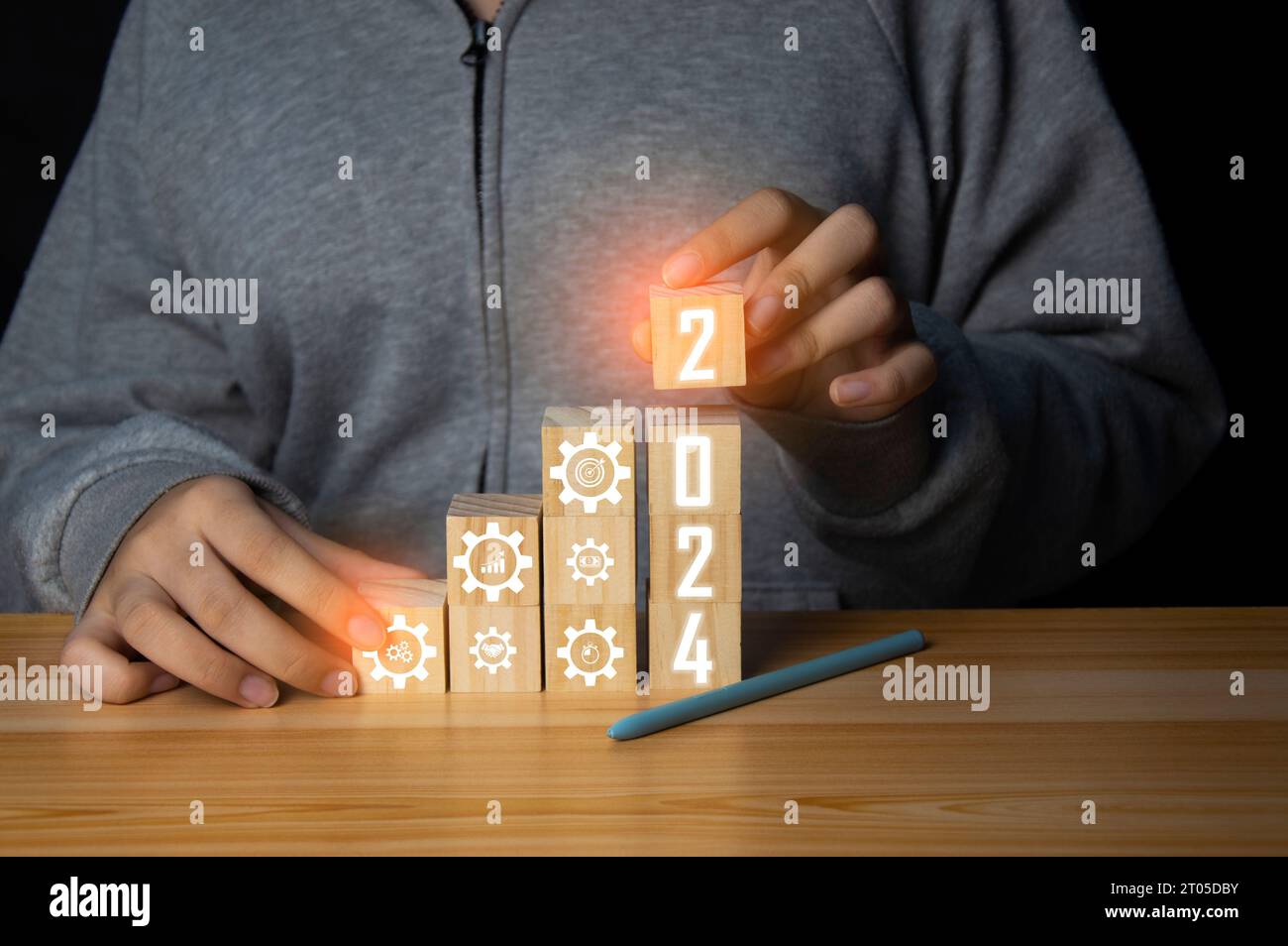 goal concept and success for 2024 new year 2024 Stock Photo - Alamy