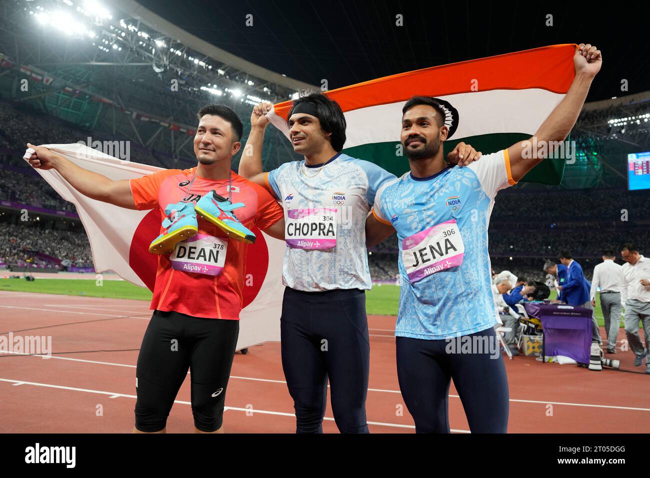 From left, bronze medalist Japan's Roderick Genki Dean, gold medalist ...