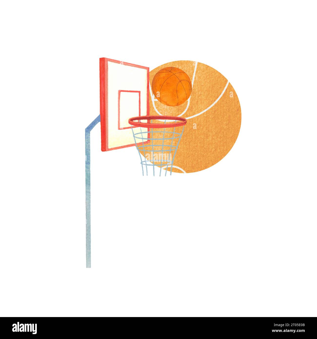 basketball, basketball hoop, ball for sports games, illustration on the ...