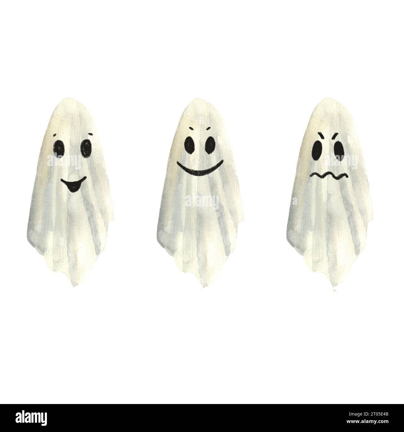 ghost hand drawn watercolor halloween illustration Stock Photo - Alamy