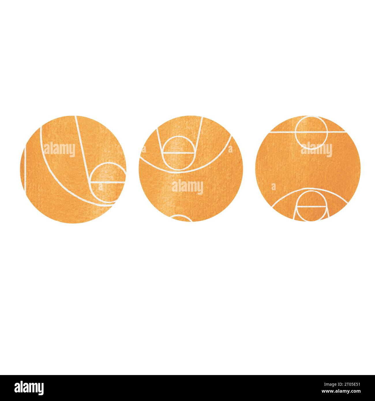 watercolor basketball field, ball game field, watercolor illustration ...