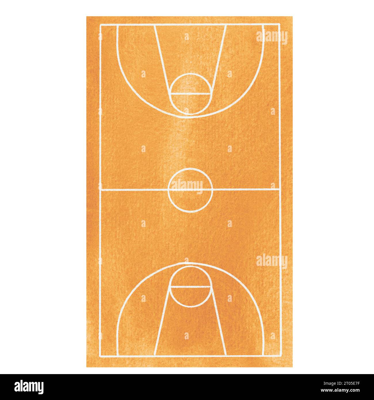 watercolor basketball field, ball game field, watercolor illustration ...