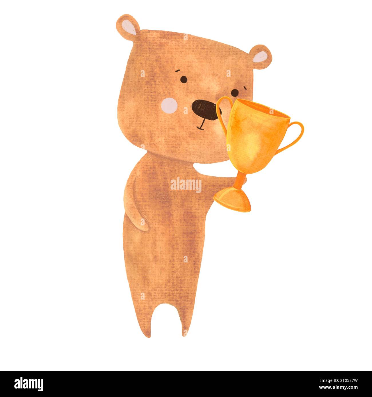 teddy bear athlete winner, first place in the match, hand drawn ...