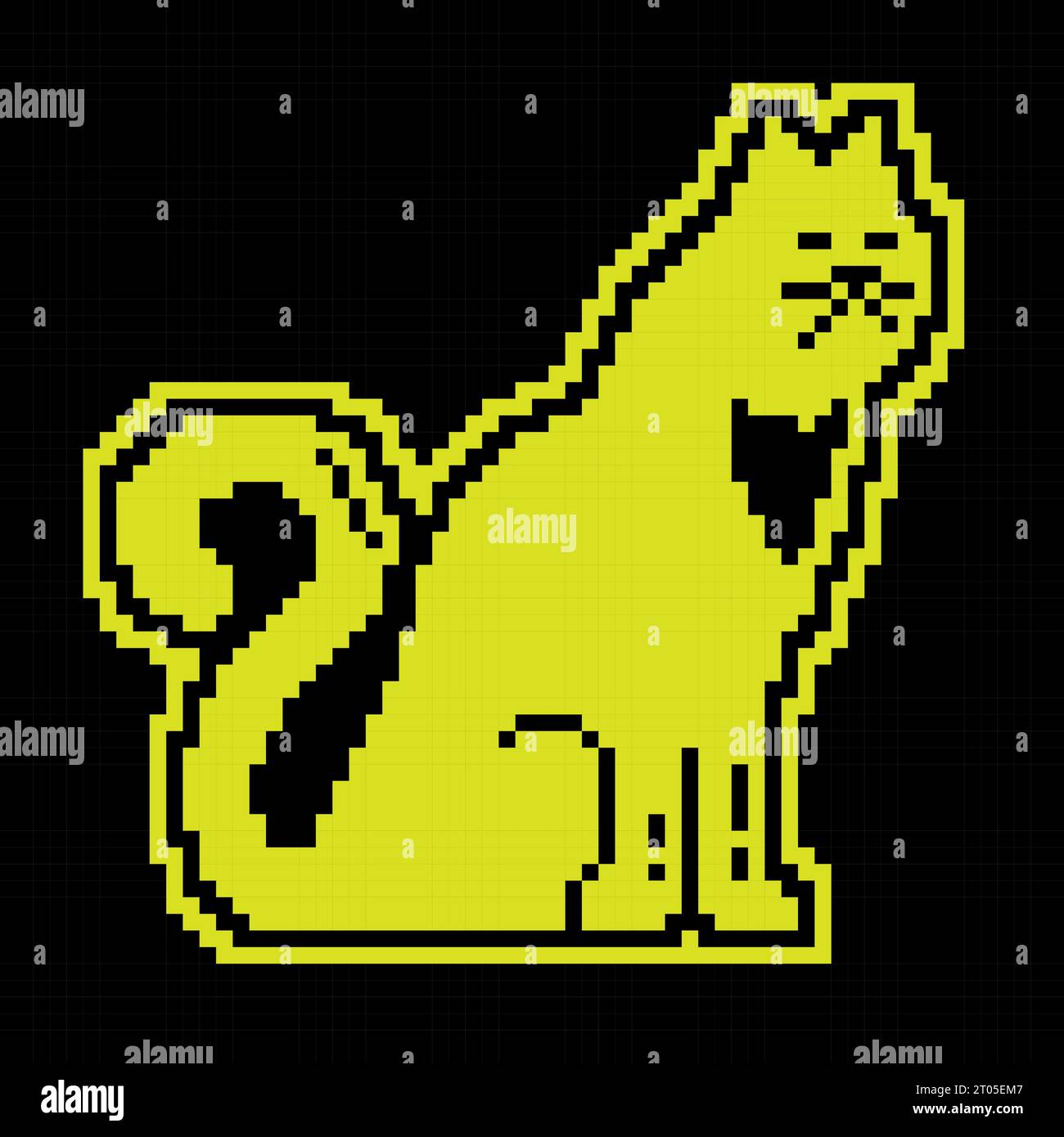 Cat sits quietly with tail in shape of question mark. Silhouette of ...