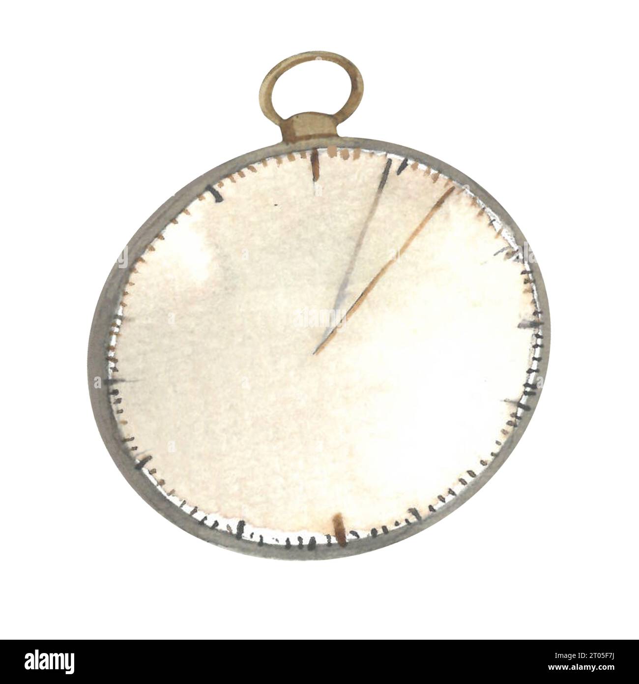 sports stopwatch, clock drawn by watercolor, isolated illustration ...